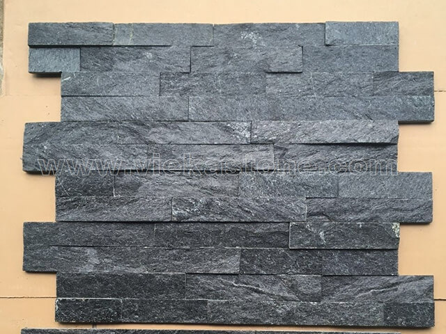 Silver Black Quartz Stone Cladding Wall Panels ZP006 - VIEKA - Natural ...
