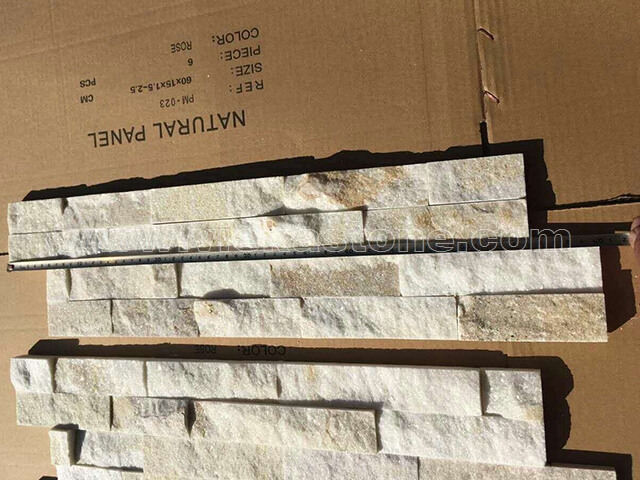 Cream White Quartz Stone Cladding Wall Panel ZP010 - VIEKA - Natural ...