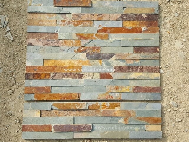 Multicolor Slate Stone Panel Wall Cladding RP001 - VIEKA - Natural ...