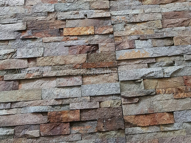 Red Rusty Quartz Stone Cladding Wall Panels ZP016 - VIEKA - Natural ...