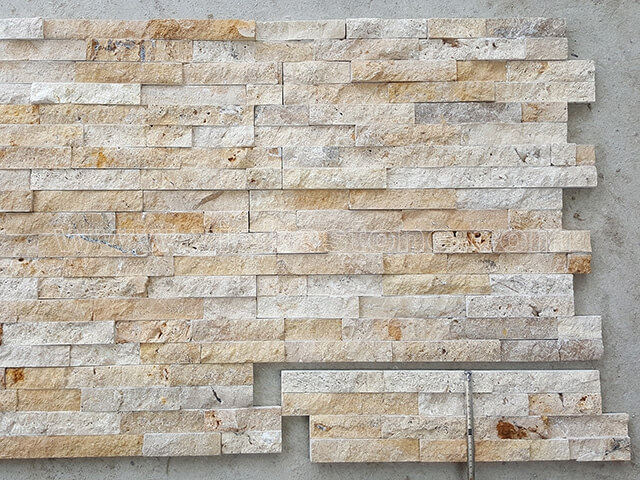 Yellow Travertine Stone Cladding Wall Panels ZP020 - VIEKA - Natural ...