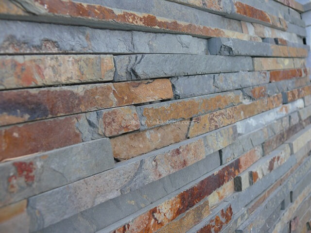 Rusty Black Slate Stone Cladding Wall Panels ZP030 - VIEKA - Natural ...